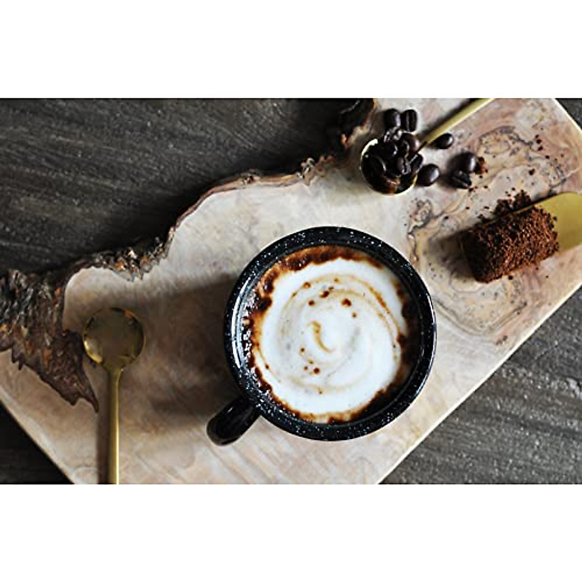 Mirro 12oz Traditional Vintage Black Speckled Enamel on Steel Mug, (MIR-1071