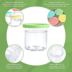 Ice Cream Pint Container Replacement for Ninja Creami Pints and Lids -16oz Cups Compatible with NC301 NC300 NC299AMZ Series Ice Cream Maker - Airtight Leak Proof Lids ，BPA-Free & Dishwasher Safe