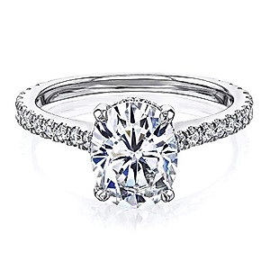Kobelli 2.1ct Oval Forever One Moissanite Drop Halo Ring - white-gold / 6.0