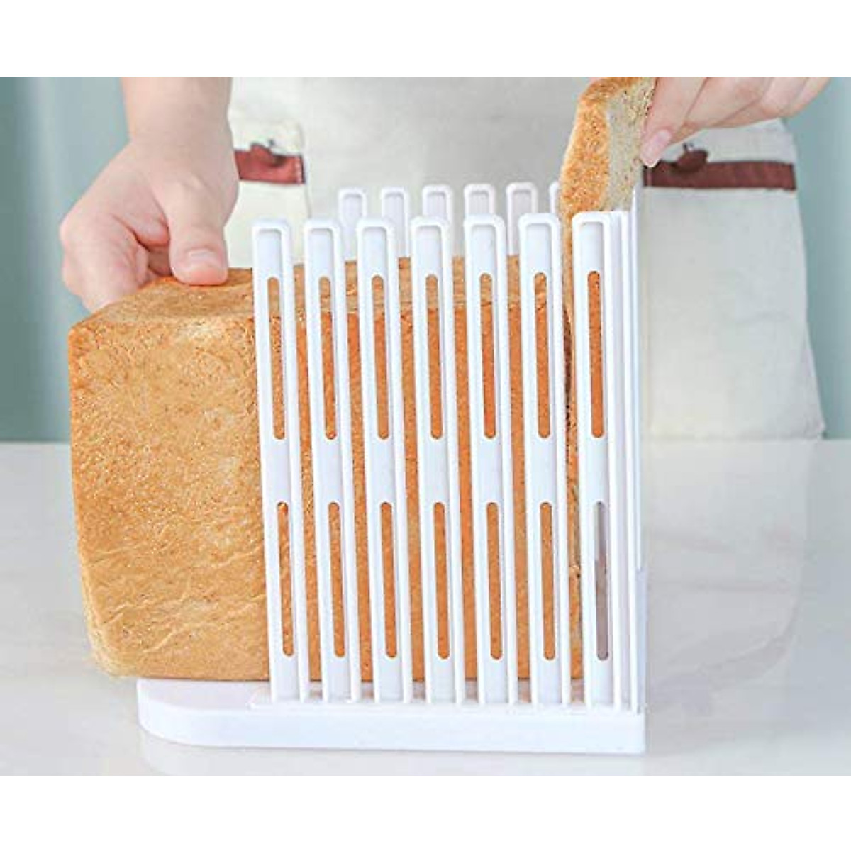 Bread Slicer&Bread Knife Hovico Bread/Bake/Bread Slicer Cutter, Compact Foldable Bread Sandwich Toast Bread Slicer,Simple,Easy to Clean,Safe Materials,Mold,Handy