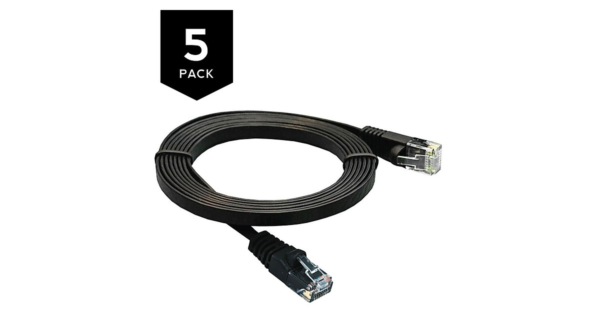 Buhbo 6-Inch Cat6 Flat Ethernet Cable 5-Pack