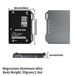 ANDYCINE Lunchbox Black Color Magnalium Case for mSATA SSD Enclosure Compatible for Samsung T5 Compatible for Atomos Ninja V ,V+