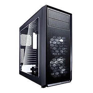 Fractal Design Focus G - Mid Tower Computer Case - ATX - High Airflow - 2X Fractal Design Silent LL Series 120mm White LED Fans Included - USB 3.0 - Window Side Panel - Black