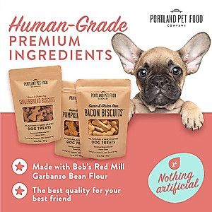 Crafted by Humans Loved by Dogs Portland Pet Food Company Grain-Free & Gluten-Free Biscuit Dog Treats (1-Pack 5 oz) — Pumpkin Flavor — All Natural, Human-Grade, Made in The USA