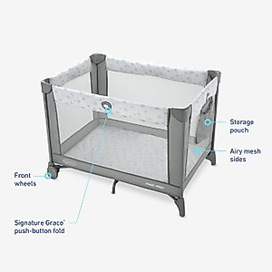 Graco Pack n Play Portable Playard, Reign with Compact Fold and Mesh Storage
