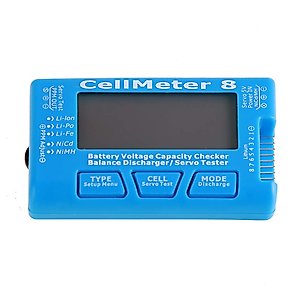 RC CellMeter 8 Digital 1S-8S Battery Capacity Checker Battery Voltage Tester LCD Backlight for LiPo Life Li-ion NiMH Nicd