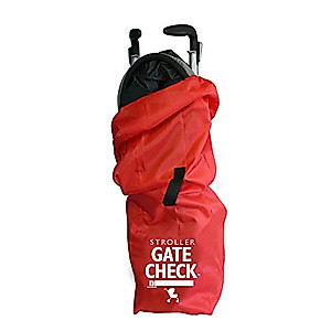 J.L. Childress Gate Check Bag for Single Umbrella Strollers - Stroller Bag for Airplane - Gate Check Bag for Umbrella Strollers - Stroller Travel Bag for Airplane - Red