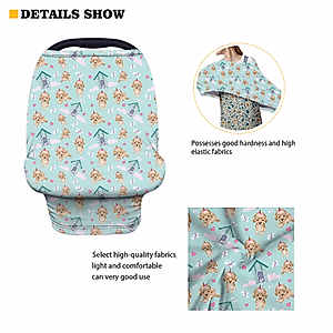 Upetstory Cartoon Owl Nursing Cover Car Seat Canopy,Soft Breathable Stroller Covers for Breastfeeding Infants,Multiuse-Nursing Stretchy Scarf for Baby Girls Boys