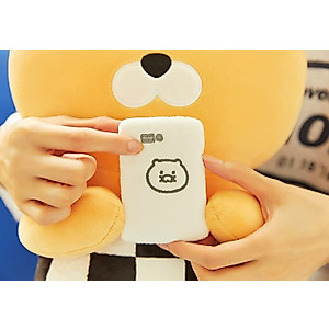 KAKAO Official Merchandise-Checkerboard Pattern Flat Pillow Cushion_Ryan in Checkerboard Pattern Pants and Choonsik in Half Black (Ryan 15.7 inch)