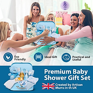Baby Box Shop Baby Shower Gifts Boy - 12 pcs Newborn Essentials for New Born Baby Boy Gifts - New Baby Boy Gifts Set, Newborn Baby Boy Hamper Gift for Baby Boy - Newborn Baby Boy Gifts Set - Blue