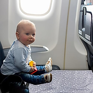 Airplane Footrest for Kids, Light Foldable Toddler Airplane Seat Extender Toddler Airplane Bed Portable Kids Airplane Footrest Travel Accessory for Kids (Stars)