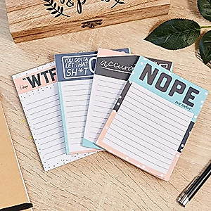 Paper Junkie to Do List Notepads with Fun Messages (4 Pack, 50 Sheets)