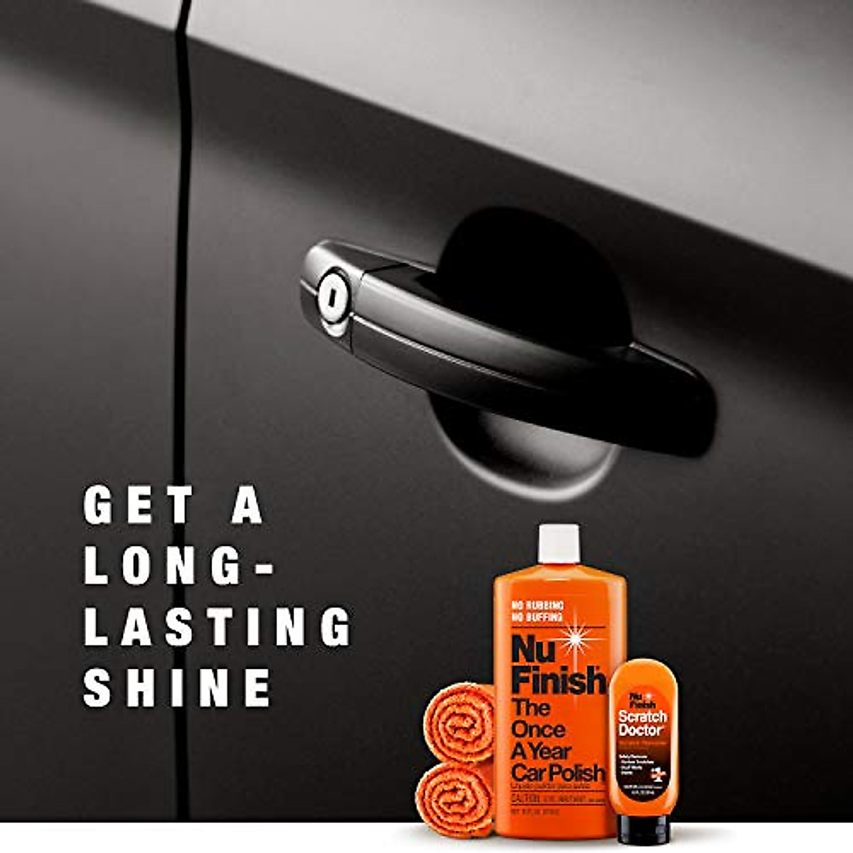 Nu Finish 4 Piece Car Care Kit, All in One Complete Car Care Kit, Includes Scratch Doctor Scratch Remover, Car Polish, and 2 Microfiber Cloths