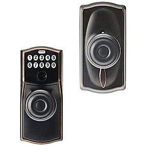 SCHLAGE FE595 CAM 716 16-211 10-063 Camelot by Georgian Keypad Knob with Flex Lock, Aged Bronze