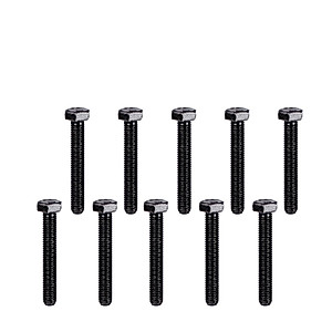 Aicosineg 10Pcs M10 x 65mm Carbon Steel Grade 8.8 External Hex Head Screw Bolts Metric Thread Hexagon Bolts Fastener Bolts for Hardware Furniture Industry Machinery Black 2.81x0.62inch