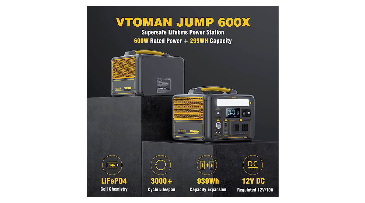 VTOMAN Jump 600X Portable Power Station 600W for RV and Home Backup