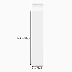 Self Sealing Cellophane Bag Treat Bags Adhesive Clear Cello Cookie Bags Resealable Cellophane Bag for Packaging Gifts, Cookies, Favors, Products,Candy (2x10 inch)