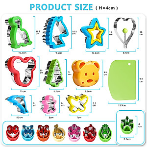 Sandwich Cutters for Kids Lunch,Sandwich Cutter and Sealer,Sandwich Cutter Set,Kids Lunch Accessories-Vegetable Fruit Cutter Set,Micky Mouse,Dinosaur,Star,Gingerbread Man Shapes(45Pcs)