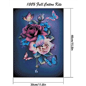 LWZAYS Cross Stitch Kits-Stamped Cross Stitch Kits for Beginners Adults 12x16inch Landscape Counted DIY Embroidery Needlepoint Kits Home Decor (YS13)