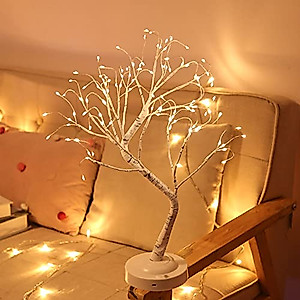 Tabletop Bonsai Tree Light,108L LED Tree Lamp,Fairy Light Tree with 8 Modes & 6 Hrs Timer,Artificial Tree with Lights USB & Battery Operated,Lighted Birch Tree Indoor for Home Decoration (Warm Glow)