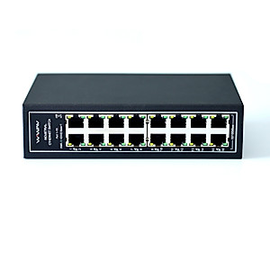 WIWAV WDH-16ET-DC 10/100Mbps Unmanaged 16-Port Industrial Ethernet Switches with DIN Rail/Wall-Mount (UL Listed, Fanless, -30°C~75°C)