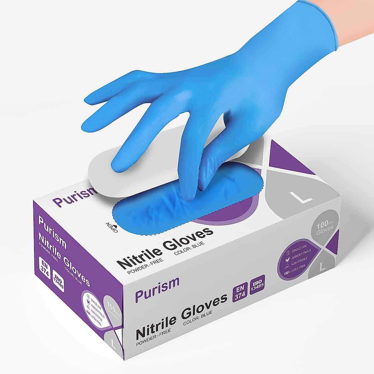 Daddy's Choice Disposable Blue Nitrile Gloves, Size Large, No Latex, No Powder, Safe Working Gloves, House Cleaning gloves,100pcs (Large)
