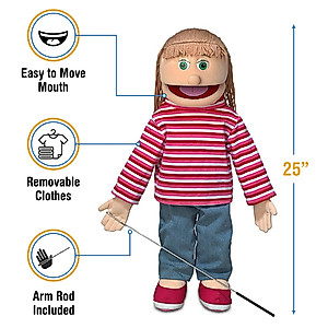 25" Emily, Peach Girl, Full Body, Ventriloquist Style Puppet