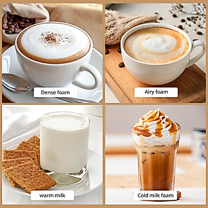 Milk Frother, 4 in 1 Electric Milk Steamer, Automatic Hot and Cold Foam Maker, Auto Shut-Off Frother for Coffee, Latte, Cappuccino (White)