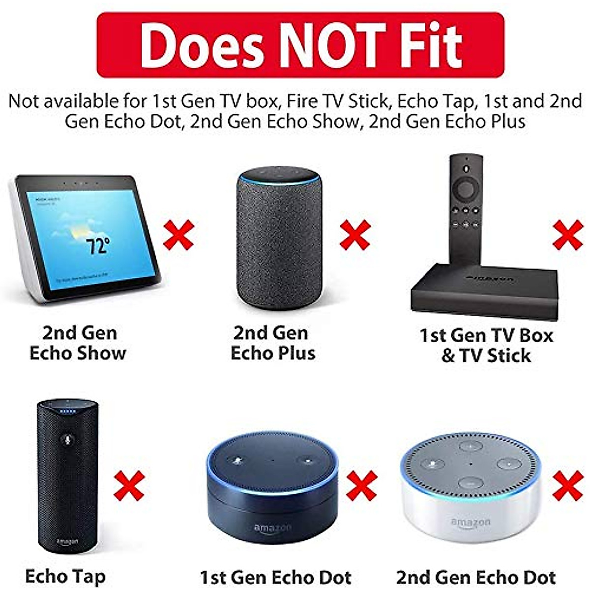 Power Adapter for Amazon Echo 1st and 2nd Gen, Amazon Fire TV 2nd Generation, 6ft, AC DC Adapter Replacement Switching Charger, Power Supply for Amazon Echo Cord Wireless Speaker