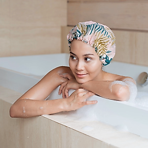 EcoTools Shower Cap, Organic Cotton Lining, Perfect For No-Wash Days, Fits All Head Sizes & All Hair Textures, Reusable & Waterproof, Protects Scalp, Eco-Friendly, Cruelty-Free, & Vegan, 1 Count