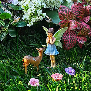 Mood Lab Fairy Garden - Miniature Accessories and Figurines Kit - Deer Set of 7 pcs - for Outdoor or House Decor