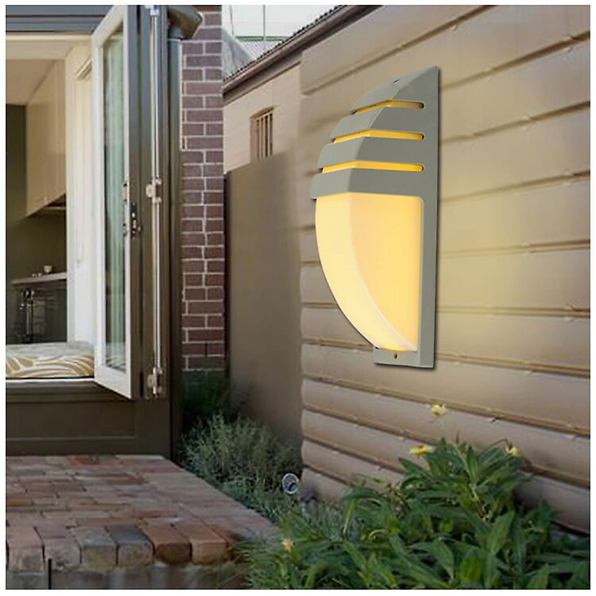 Modern and Simple Led Home Wall Lamp Aluminum Corridor Aisle Outdoor Waterproof Garden Light Porch Radar Motion Sensor Courtyard Ac90~260v (White)