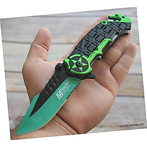 8.25 Inch Mtech Tactical Rescue Stainless Steel Open Folding Pocket Knife With Clip Outdoor Survival Hunting Knife for Camping by Survival Steel