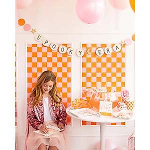 Halloween Banner Spooky Era Friendship Bracelet, Hanging Halloween Decor Cardboard Beaded Bracelet 6' Long with 4" Letters Gold Glitter Moon and Stars