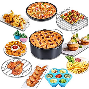 8 Inch Air Fryer Accessories, XL Air Fryer Accessories with Recipe Cookbook for Air Fryer Oven Microwave Air Fryer Accessories