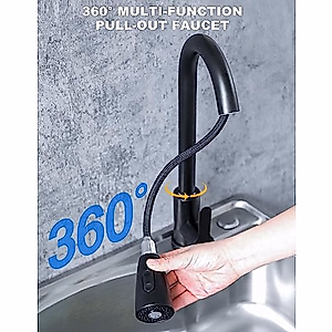 ZTGL Stainless Steel Commercial Sink Single Bowl Wall Mount Sink Rectangular with Pull-out Faucet and Storage Shelves Free Standing Utility Sink for Restaurant Kitchen Laundry Garage,58x43cm