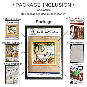 Joy Sunday Cross Stitch Kits 14CT Stamped Sacred Heart 1 13.4"x18.5" or 34cmx47cm Easy Patterns Embroidery for Girls Crafts DMC Cross-Stitch Supplies Needlework Figure Series