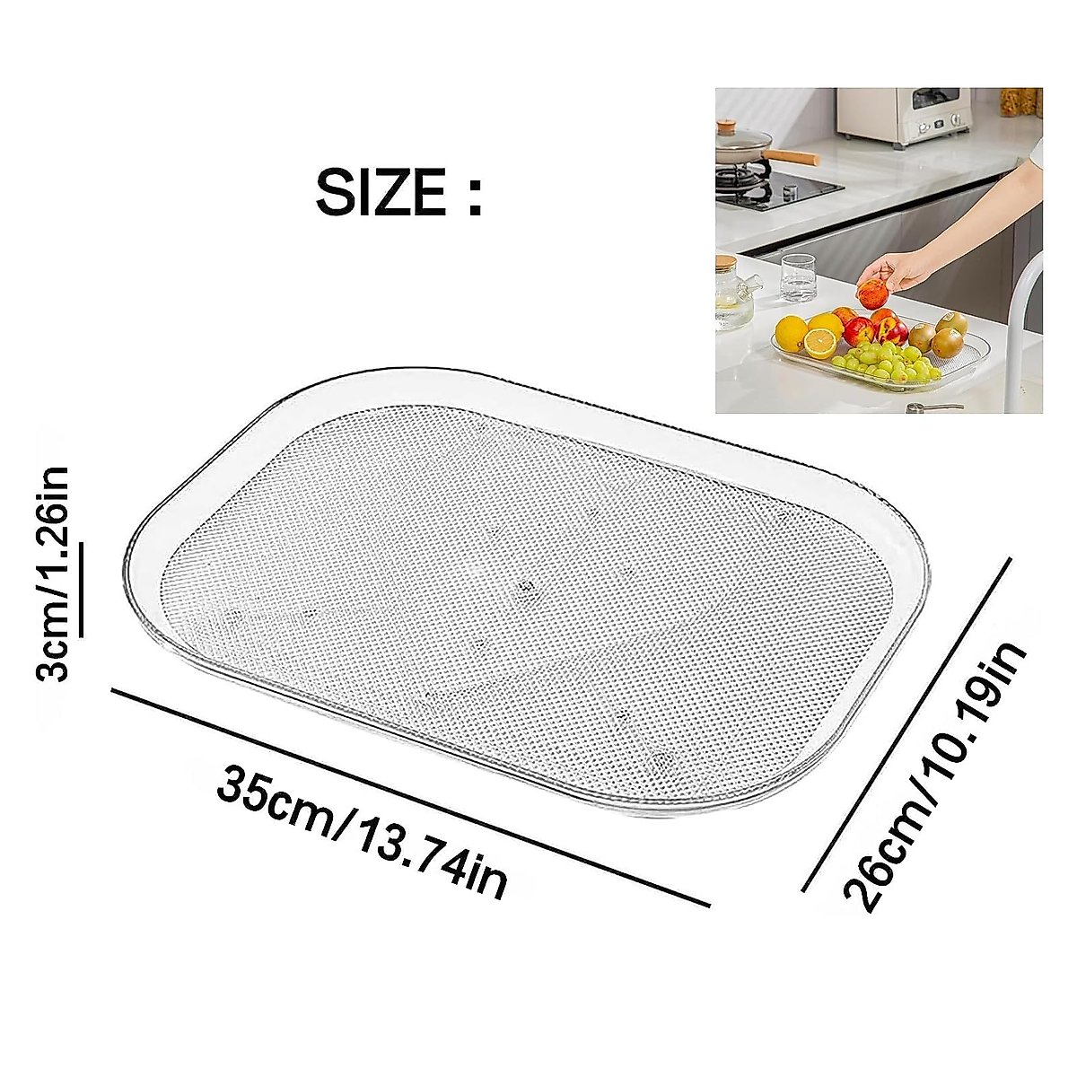 Square Lazy Susan for Refrigerator, Lazy Susan Turntable Organizer for Refrigerator, Countertop Condiment Storage Rack, for Cabinet, Table, Pantry, Kitchen (13.8 X 10.2 in)