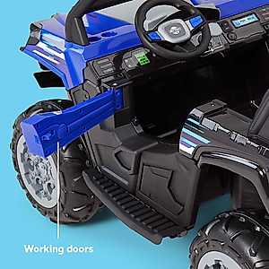 Kid Trax UTV Toddler/Kids Electric Ride On Toy, 12 Volt, 3-7 yrs Old, Max Weight 110 lbs, Single or Double Riders, Blue