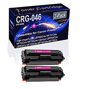 2-Pack (Magenta) Compatible LBP654Cdw MF731Cdw MF733Cdw MF735Cdw i-Sensys LBP653Cdw Laser Toner Cartridge (High Capacity) Replacement for Canon CRG-046 (CRG-046M) Printer Toner Cartridge