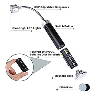 Magnetic Grill Light for Barbecue: Grill Lighting for Outdoor BBQ - Grilling Gifts for Men, Waterproof Heat Resistant Grill Accessories | 2 Pack Black