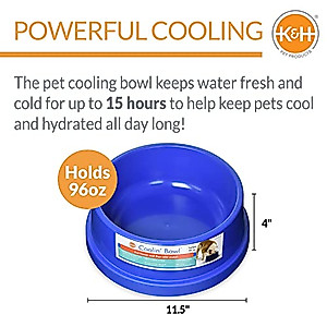 K&H Pet Products Cooler Dog Combo Cool Bed III Medium and Freezable Coolin' Bowl 96 Ounce