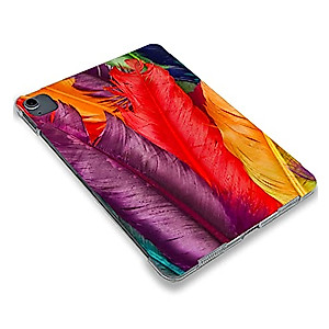 Cute Rainbow Feather Art case Compatible with iPad Mini Air Pro 7.9 8.3 9.7 10.2 10.9 11 12.9 inch Pattern Cover New 2022 2021 Trifold Stand 3 4 5 6 7 8 9 Generation 268 (11" iPad Pro 1/2/3 gen)