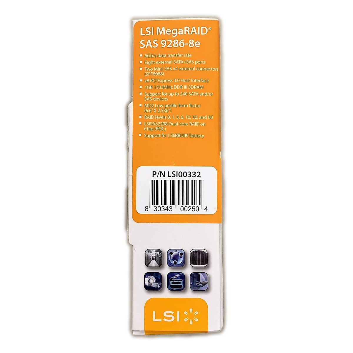 Broadcom LSI MegaRAID 9286-8e SAS SATA ROC RAID External Storage Controller LSI00332 8 Port L5-25421-20 (Retail Pack)