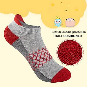 Comfoex Boys Socks 6 Pairs Ankle Athletic Sock Half Cushioned Low Cut Socks For Little Big Kids