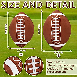 Bencailor 2 Pcs Christmas Football Pillows Soft Fluffy Stuffed Football Plush Pillow Football Shaped Sports Pillows for Room Bedroom Decorations Birthday Party Decor(9.84 x 13.78 Inch)