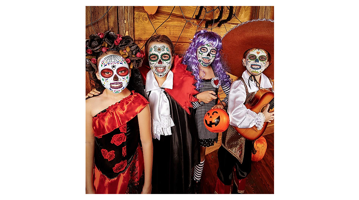 Day of the Dead Skeleton Tattoos - Easy Halloween Costume Idea