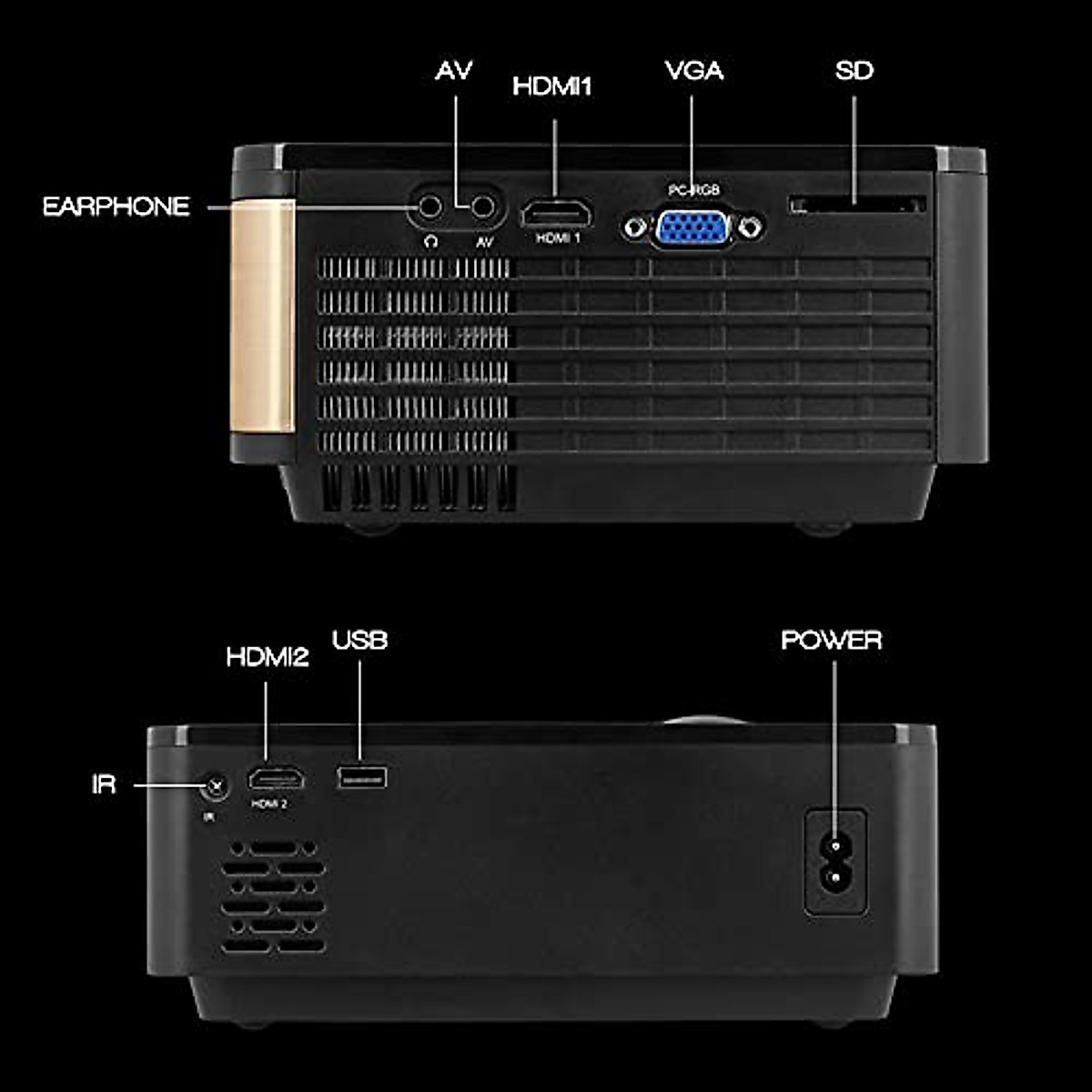 FZZDP Projector 4000 Lumens Portable Home Theater Cinema Support 1080p with Gift ( Color : WiFi Version )