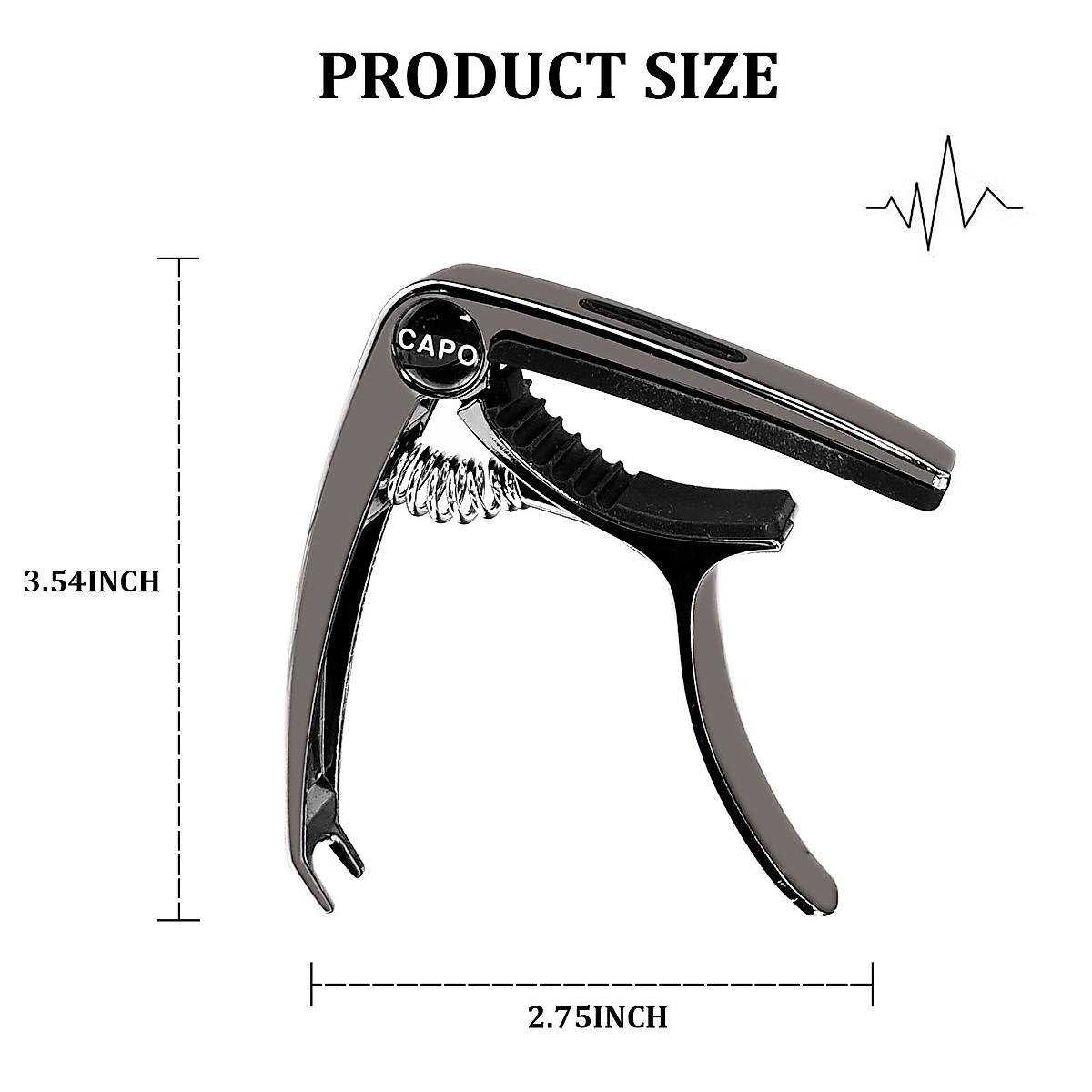 Guitar Capo, Capo for Acoustic and Electric Guitar, 3 in 1 Capo with Pick Holder, Pin Puller and 5 Guitar Picks, Ukulele Capo (Black)