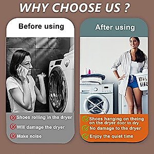 Jonnick Sneaker Dryering & Washing Machine Bag, Dryer for Shoes, Clothing & Laundry - Elastic Strap Adjuster for Most Dryers Machines Door in Laundry Room, Easy Installation(15.7x 15.7Inch)